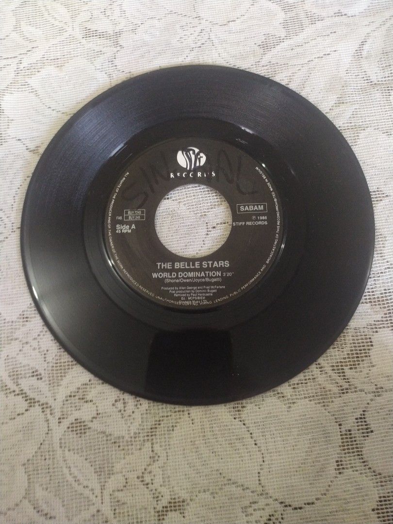 The Belle Stars World Domination 7 Single Vinyl Plaka On Carousell