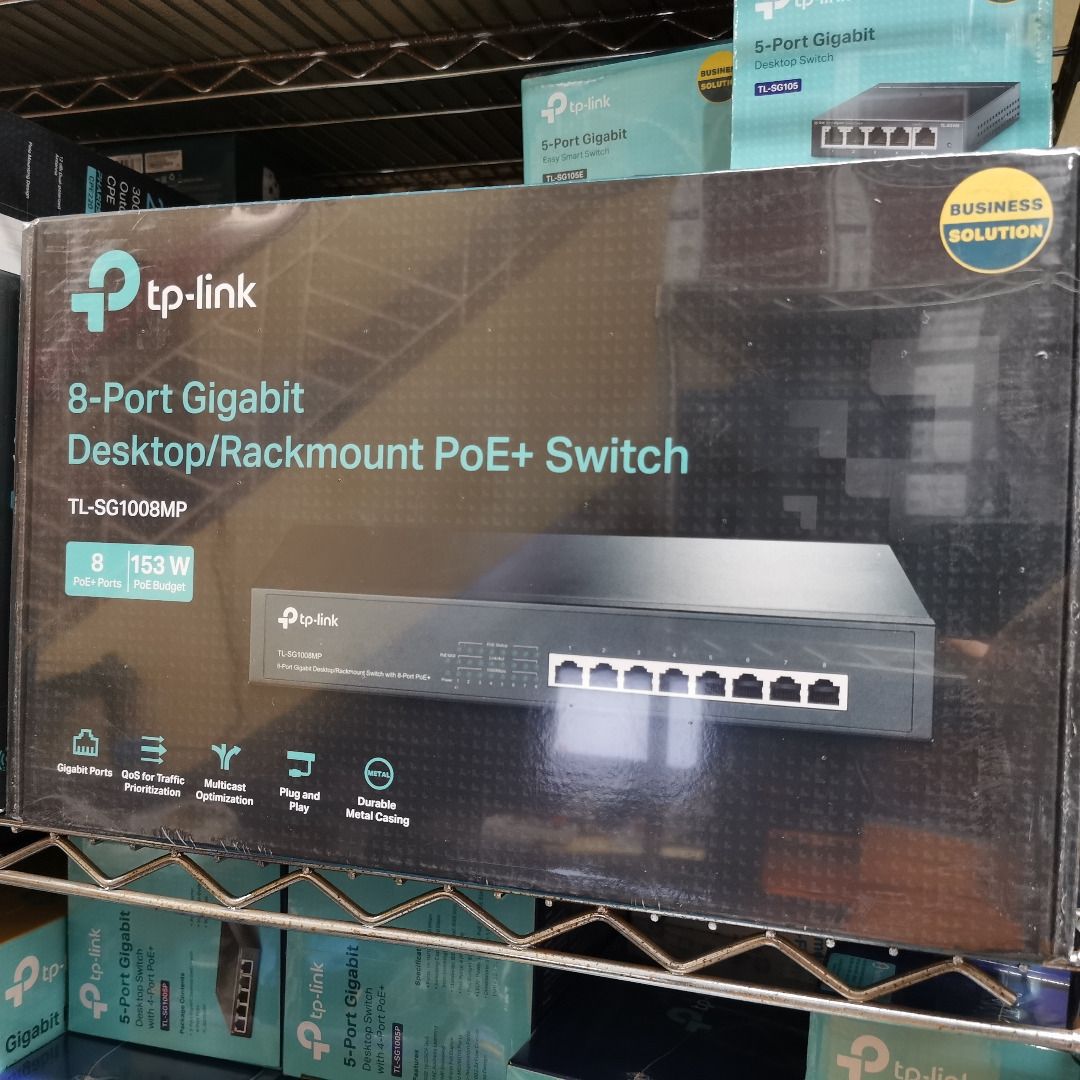 TP-Link TL-SG1008MP 8 Port Gigabit Desktop/Rackmount PoE+ Switch ...