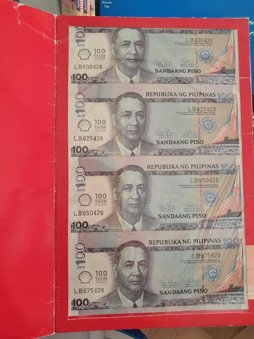 Uncut 100 peso Bill (Shell 100 yrs in the PH), Hobbies & Toys ...