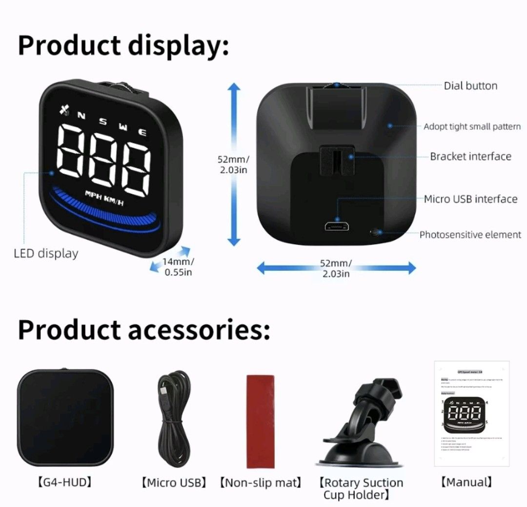 Universal GPS digital speedometer, Car Accessories, Electronics ...