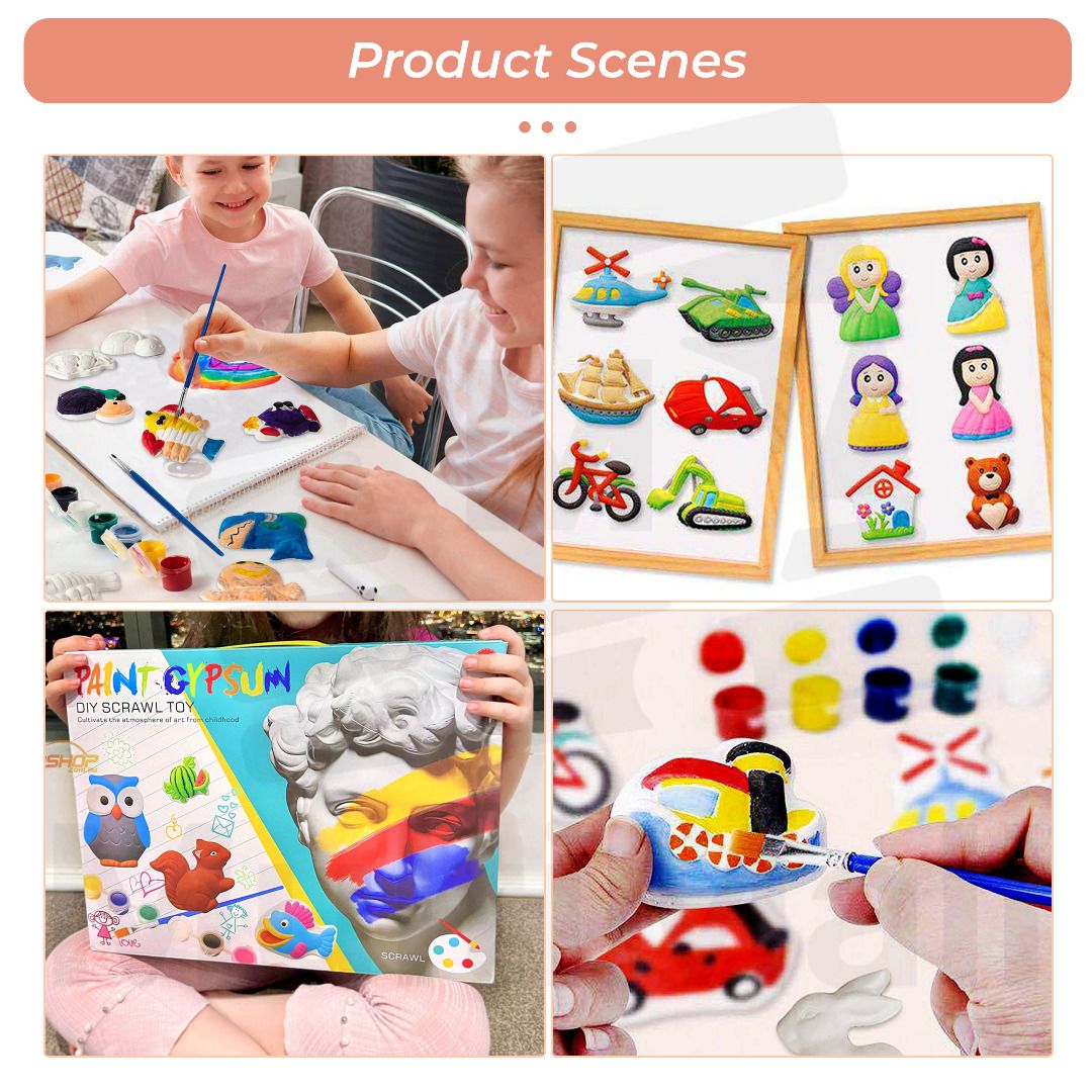 Vehicle DIY Paint Gypsum (Landscape Box) l Educational Toys for ...