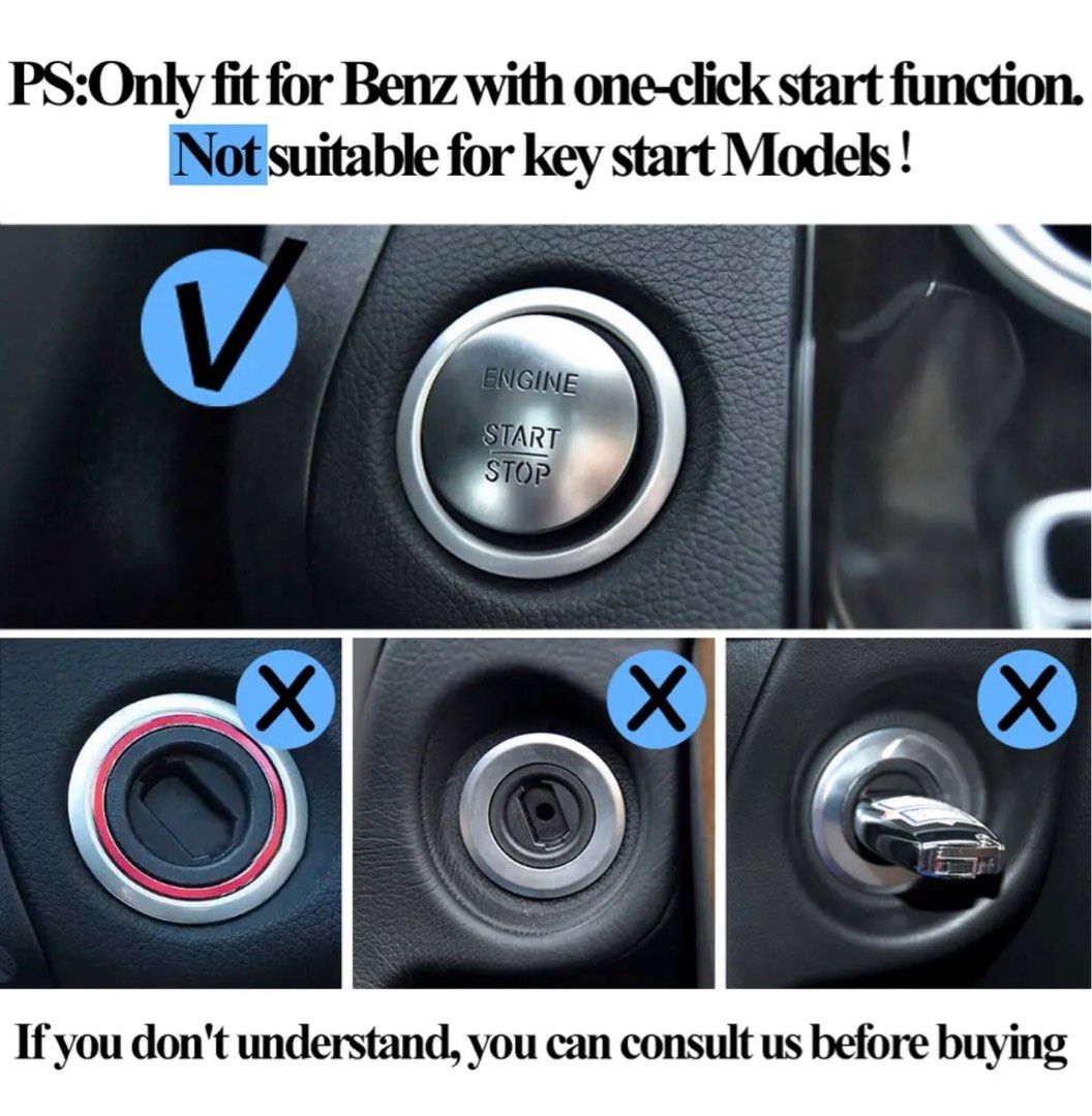 W205 Car Keyless Go Start Stop Push Button Engine Ignition Switch For ...
