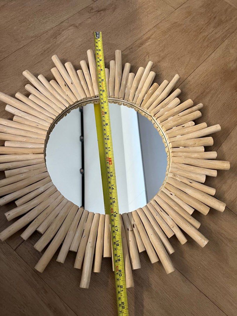 Wooden Sunshine Wall Mirror, Furniture & Home Living, Home Decor ...