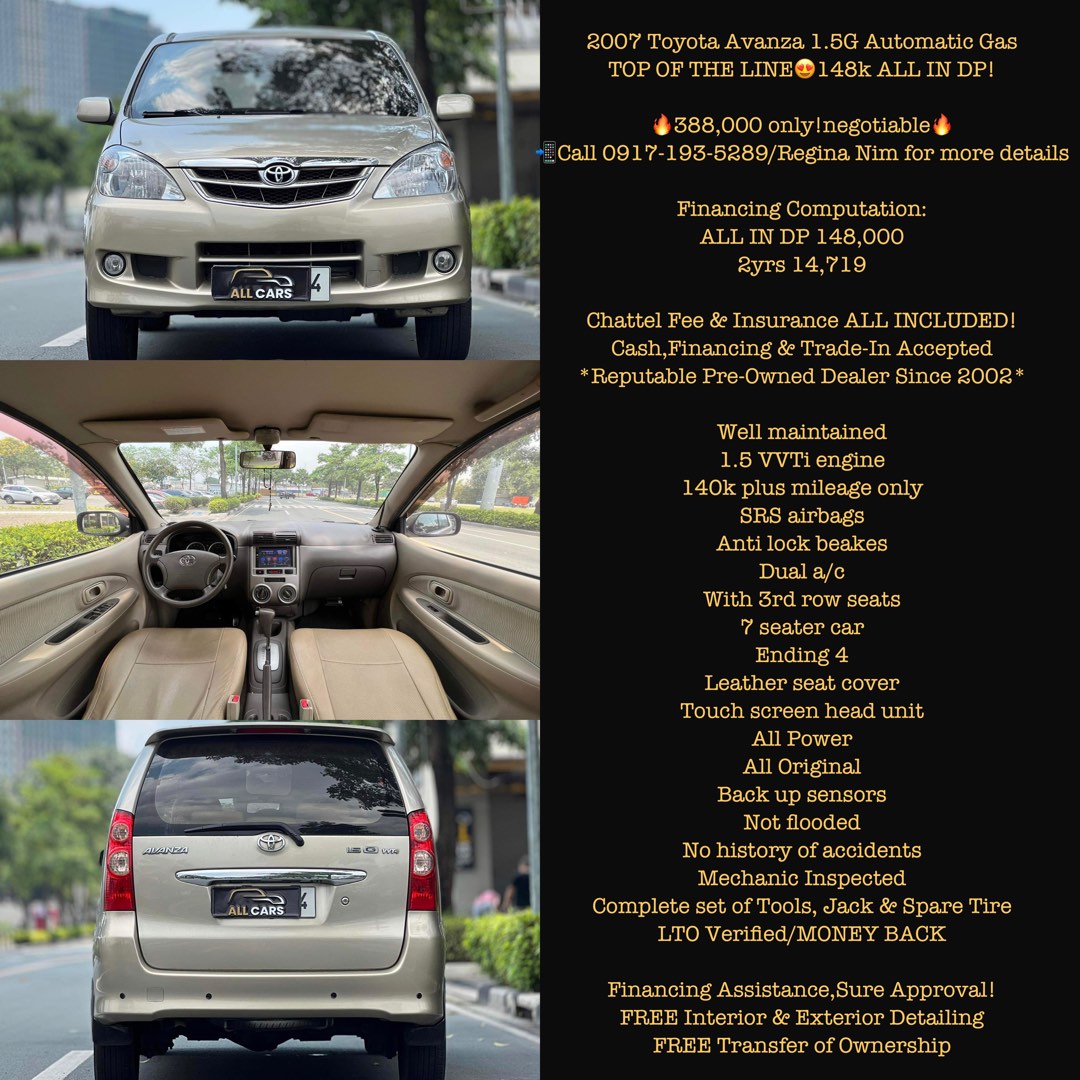 2007 Toyota Avanza 1.5G Automatic Auto on Carousell
