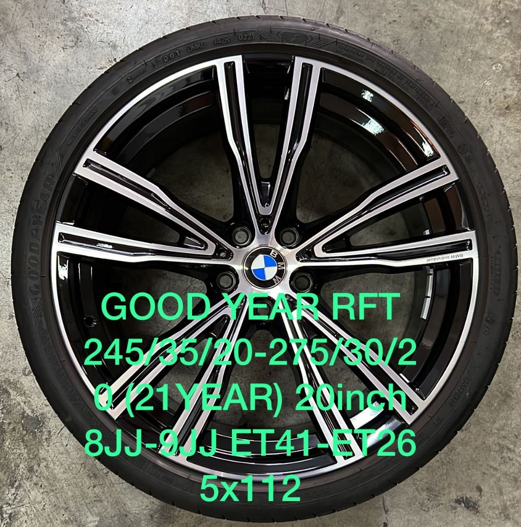 20" BMW Original rims & Goodyear RFT tyres (staggered), Car Accessories ...