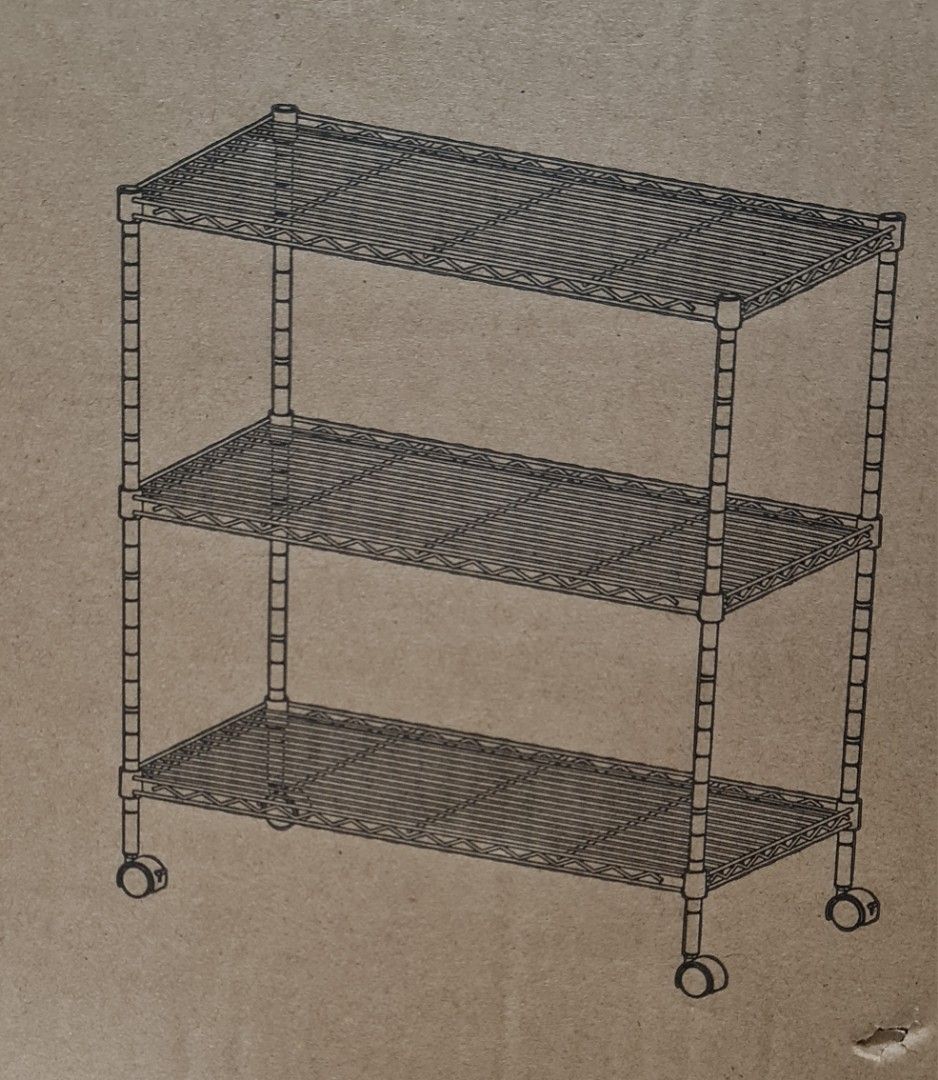 3 Tier Multi-Purpose Rack with wheels, Furniture & Home Living ...