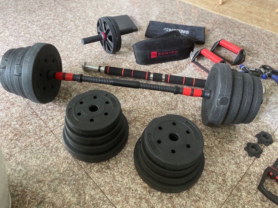 40kg weight dumbbell musculation full kit, Sports Equipment, Exercise ...