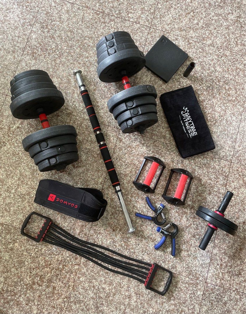 40kg weight dumbbell musculation full kit, Sports Equipment, Exercise ...