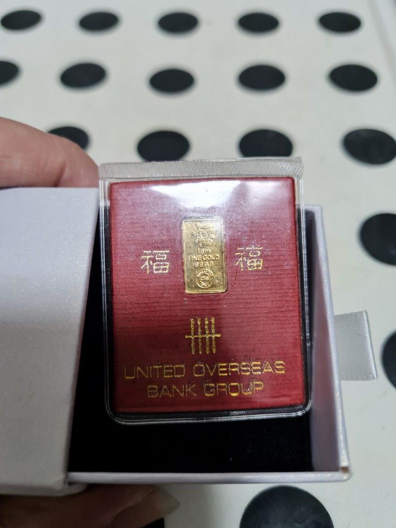999 24k uob gold bar 1g, Hobbies & Toys, Memorabilia & Collectibles ...