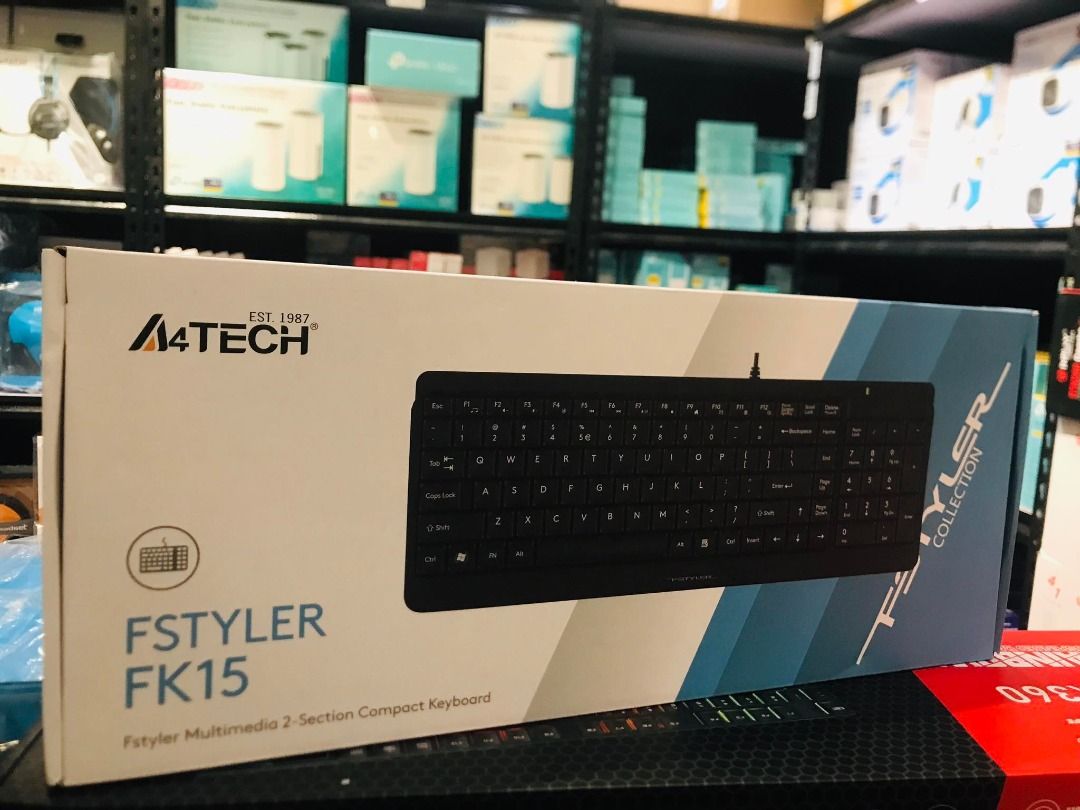 A4Tech Fstyler FK15 2-Section Compact Keyboard USB Grey, Computers ...