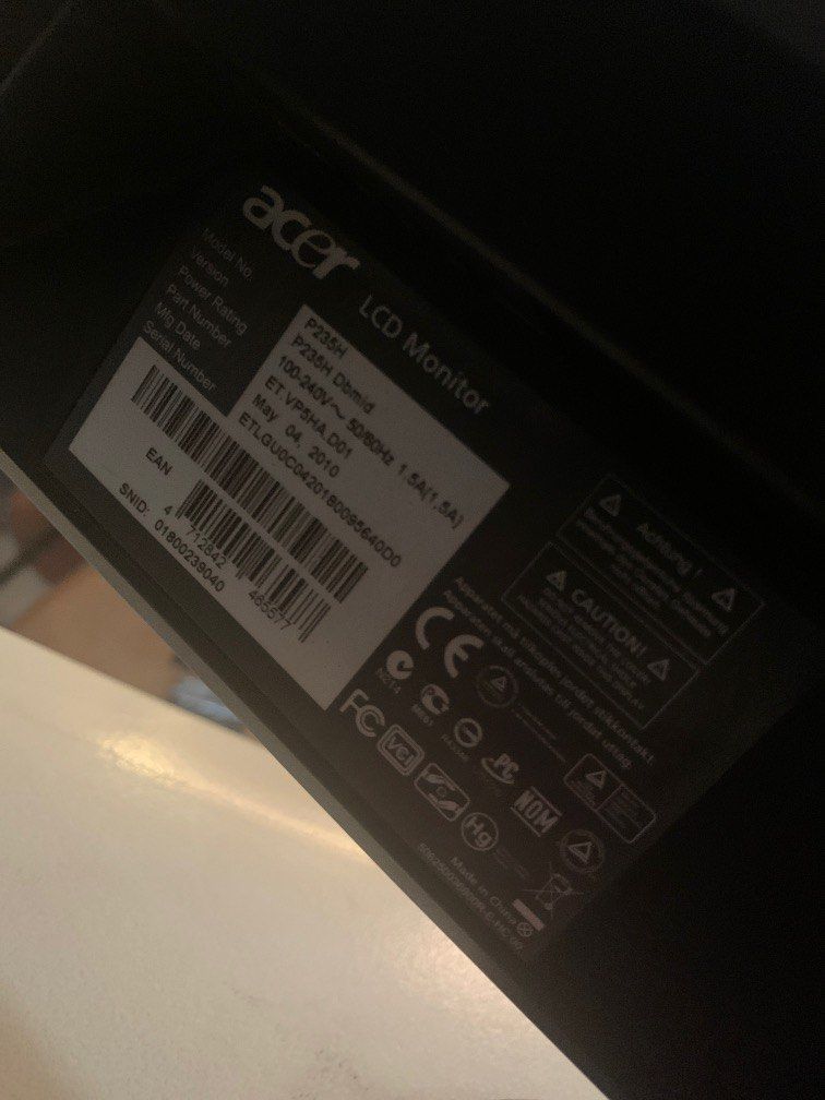 ACER P235H 23 inch monitor, Computers & Tech, Office & Business ...