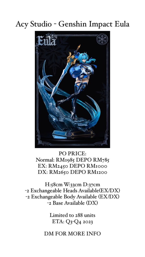 Acy Studio - Genshin Impact Eula, Hobbies & Toys, Toys & Games on Carousell