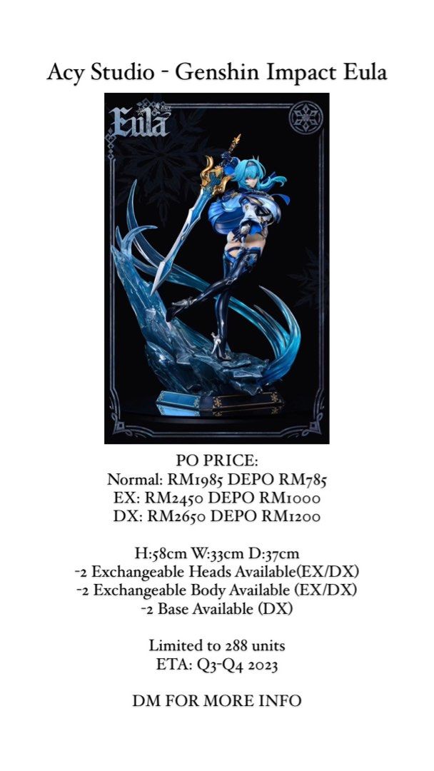 Acy Studio - Genshin Impact Eula, Hobbies & Toys, Toys & Games on Carousell