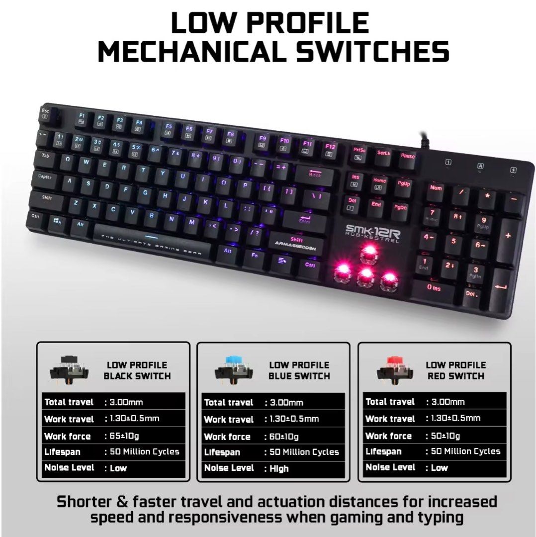 Armaggeddon SMK-12R Keyboard, Computers & Tech, Parts & Accessories ...