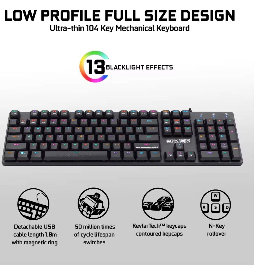 Armaggeddon SMK-12R Keyboard, Computers & Tech, Parts & Accessories ...