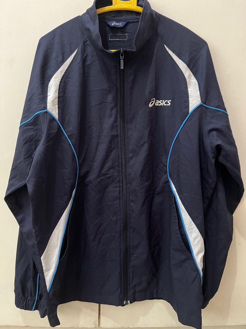 Asics Windbreaker Blue Mens L on Carousell
