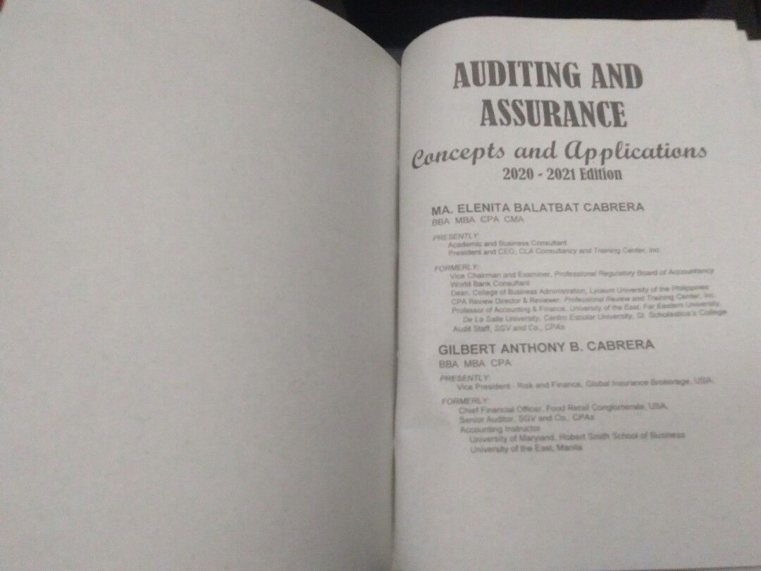 Auditing and Assurance 2020-2021 by Cabrera, Hobbies & Toys, Books ...