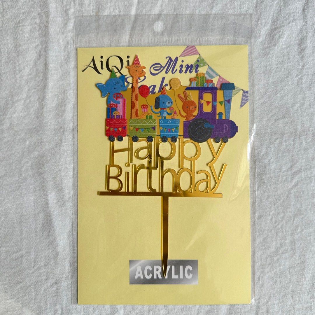 [Avail] Animals Acrylic Cake Topper Birthday Party Decoration Jungle ...