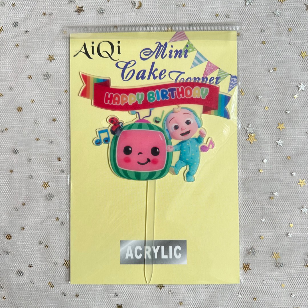 [Avail] Cocomelon Acrylic Cake Topper Birthday Party Decoration ...