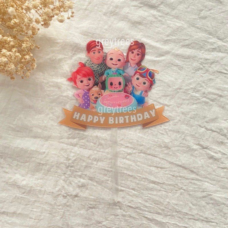 [Avail] Cocomelon Family Acrylic Cake Topper Birthday Party Decoration ...