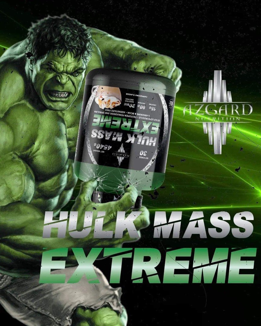 Azgard Hulk Mass Extreme Protein, Health & Nutrition, Health ...