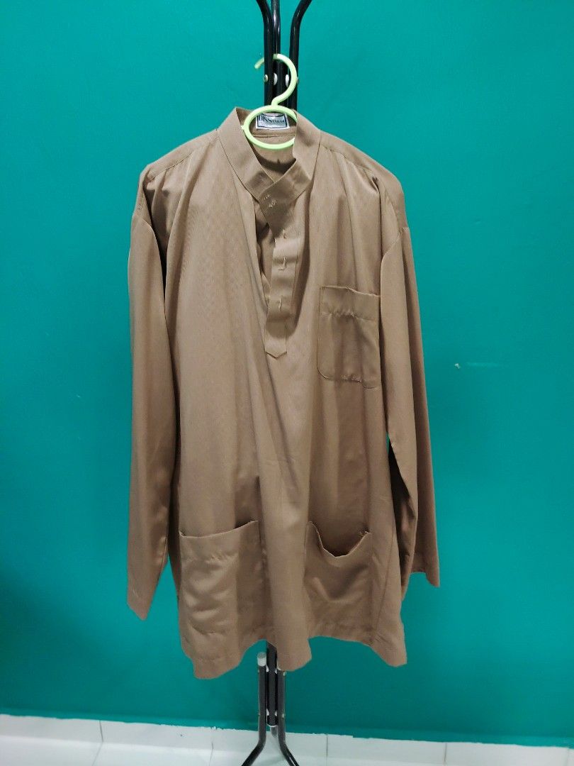 Baju melayu set in brown milo, Men's Fashion, Muslim Wear, Baju Melayu ...