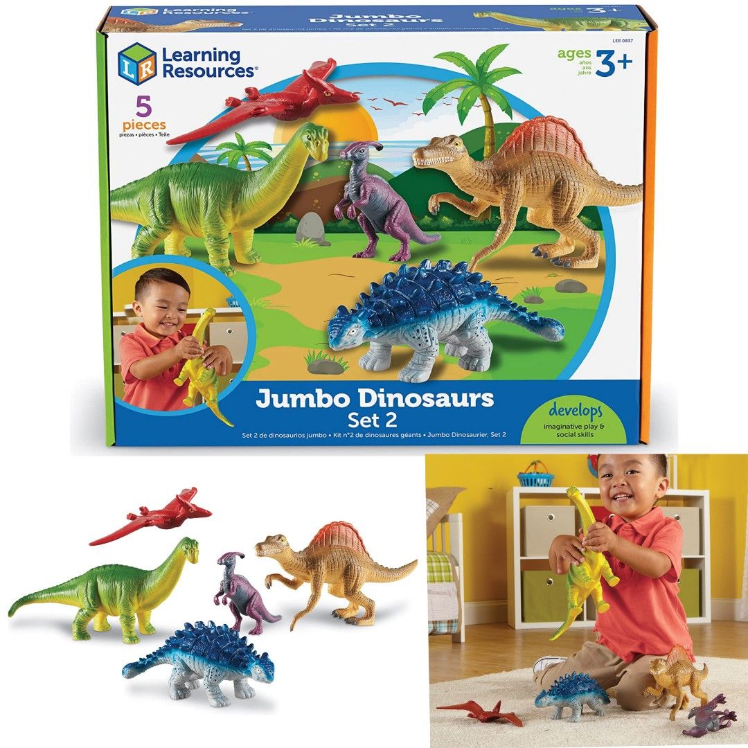 BNIB: Learning Resources Jumbo Dinosaurs Expanded Set - 5 Pieces, Ages ...