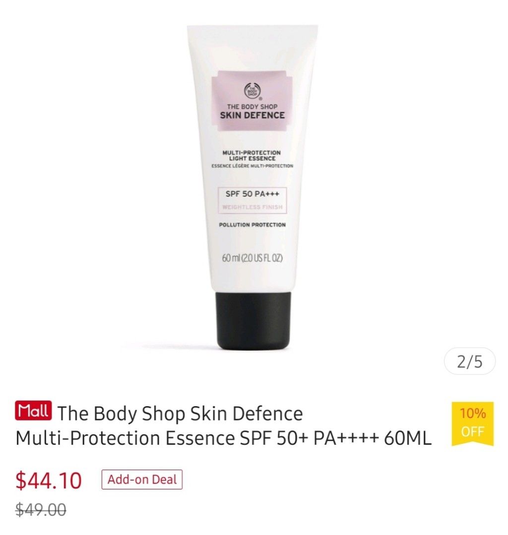 Body Shop Skin Defence Multi protection SPF 50++, Beauty & Personal ...