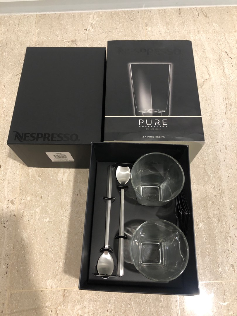 Brand New Nespresso Pure Collection Cups and Spoons, Furniture & Home ...