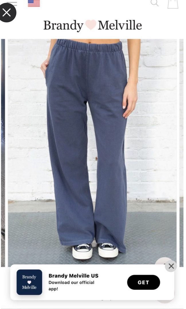 RARE velvet Brandy Melville Anastasia pants, Women's Fashion, Bottoms, Other Bottoms on Carousell