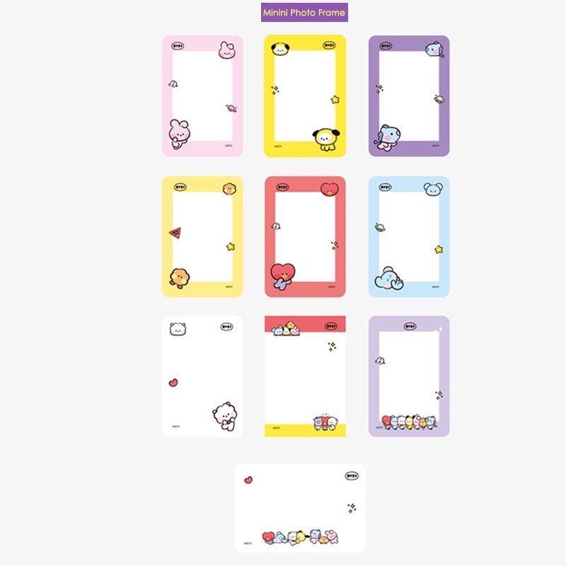 BT21 Daiso Official Line Friends Disney Photocard Frame Tingi, Hobbies ...