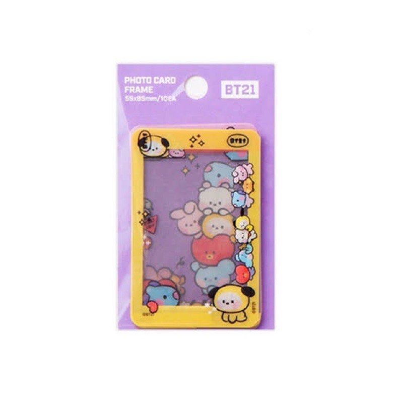 BT21 Daiso Official Line Friends Disney Photocard Frame Tingi, Hobbies ...
