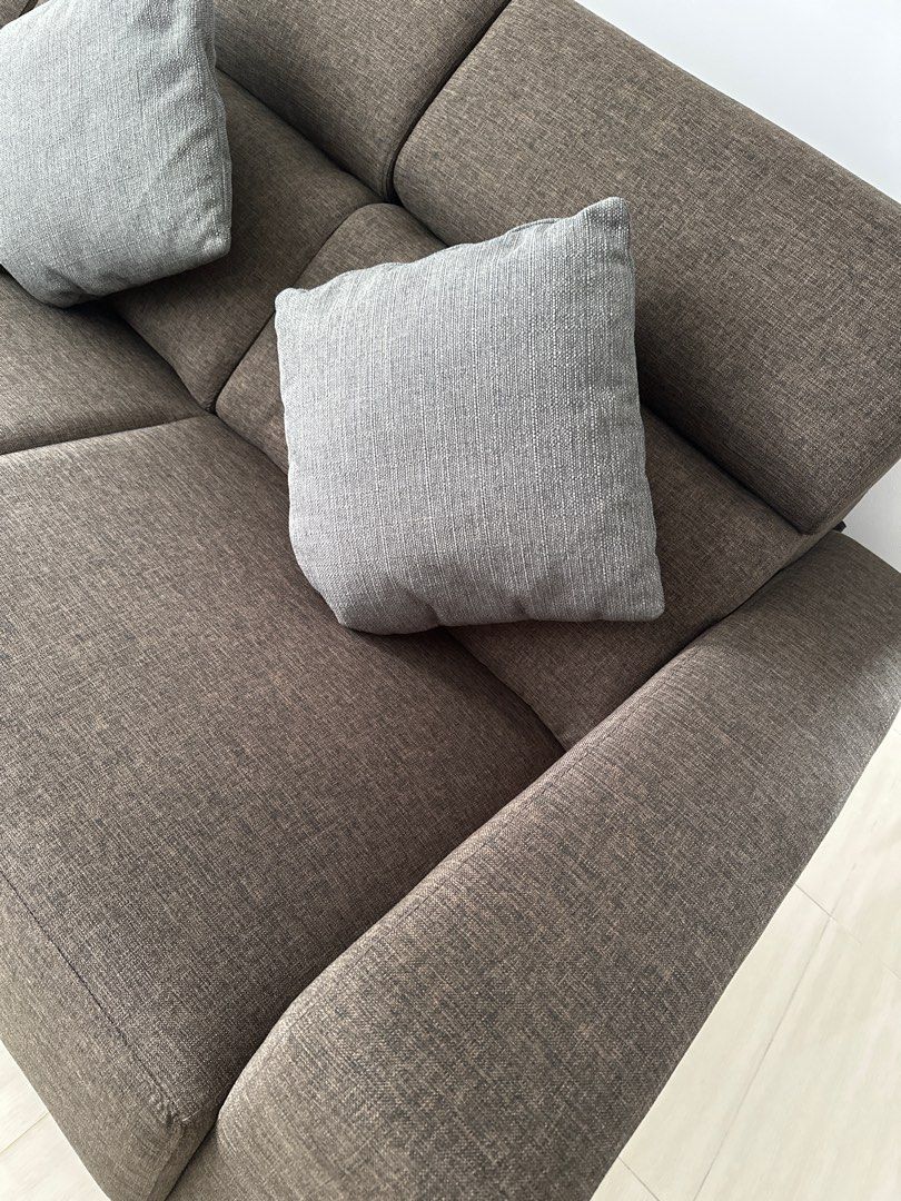 Cellini Karl SA L-Shape Fabric Sofa With Adjustable Headrests ...