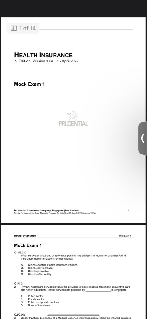 CMFAS Exams Mock Papers (HI,M9,M5), Hobbies & Toys, Books & Magazines ...