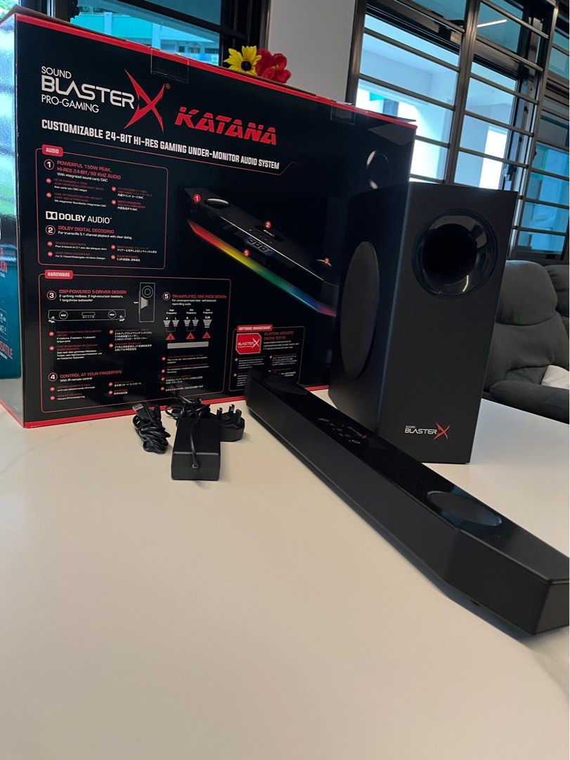 Creative Sound Blaster X Katana Pro Gaming Soundbar Dolby Audio Aurora ...
