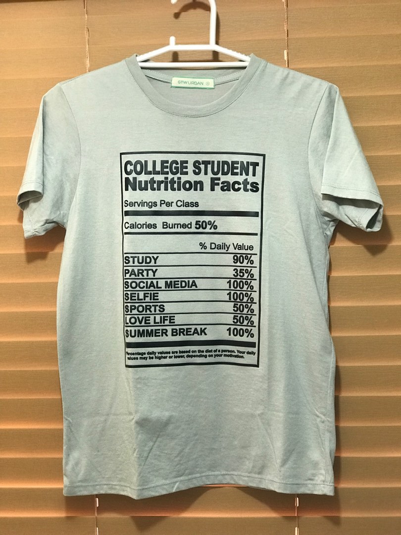 CS Nutrition Facts Tee, Women's Fashion, Tops, Shirts on Carousell
