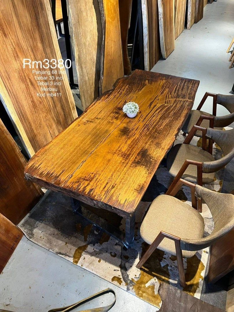 Dining table Merbau 6 seater, Furniture & Home Living, Furniture ...