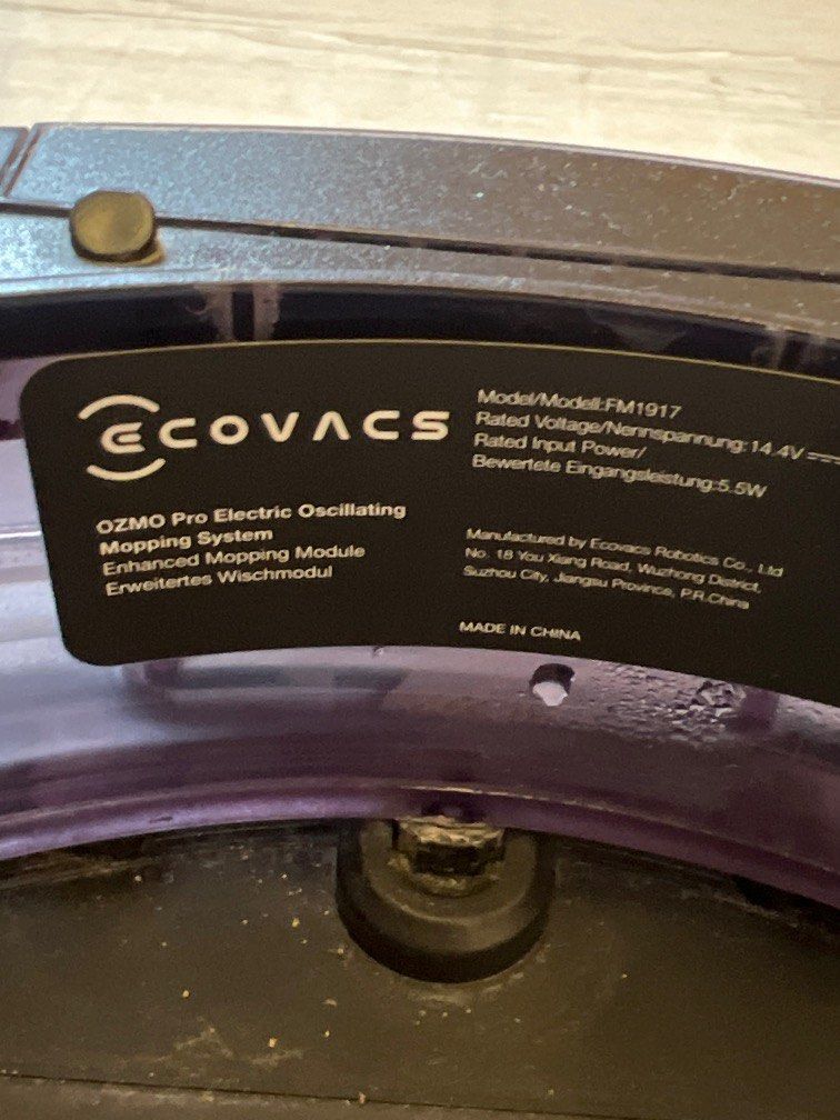 ECOVACS OZMO Pro Mopping System, TV & Home Appliances, Vacuum Cleaner ...