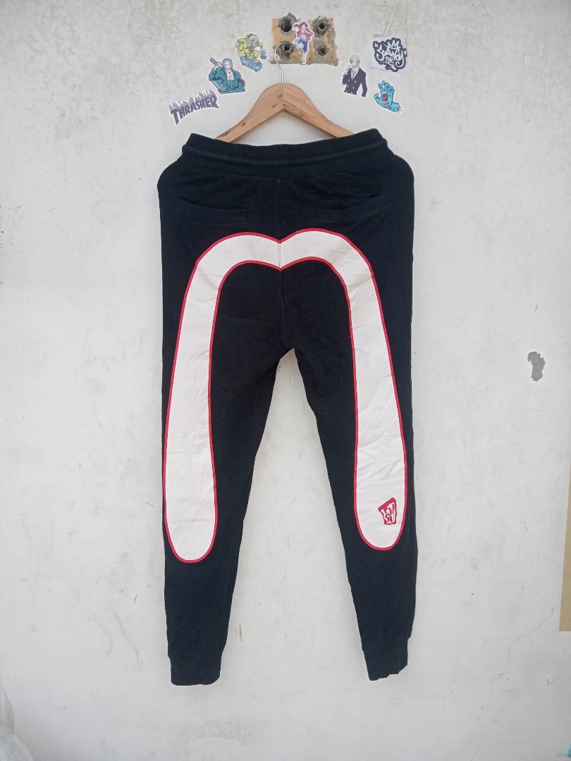 EVISU DAICOCK JOGGER PANTS, Men's Fashion, Bottoms, Joggers on Carousell