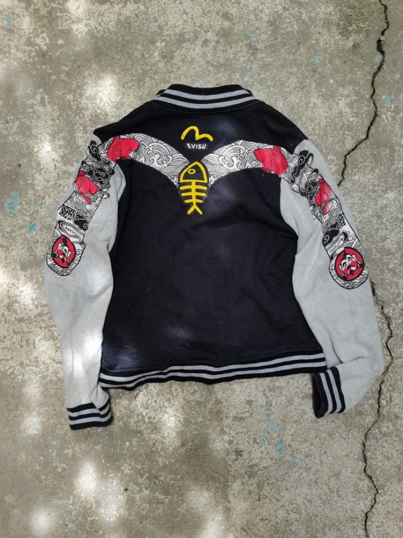 Evisu Varsity Jacket, Women's Fashion, Coats, Jackets and Outerwear on ...