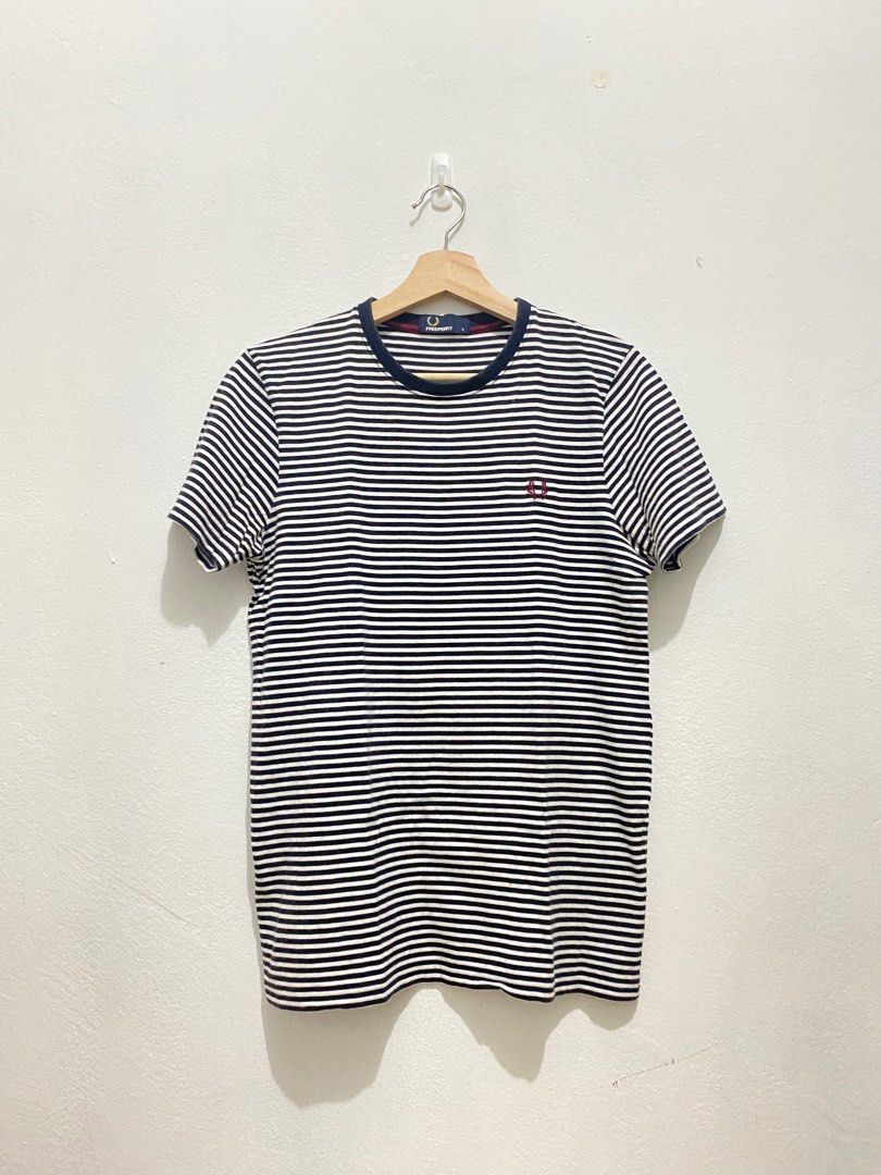 Fred Perry Striped Tshirt Mens Fashion Activewear On Carousell