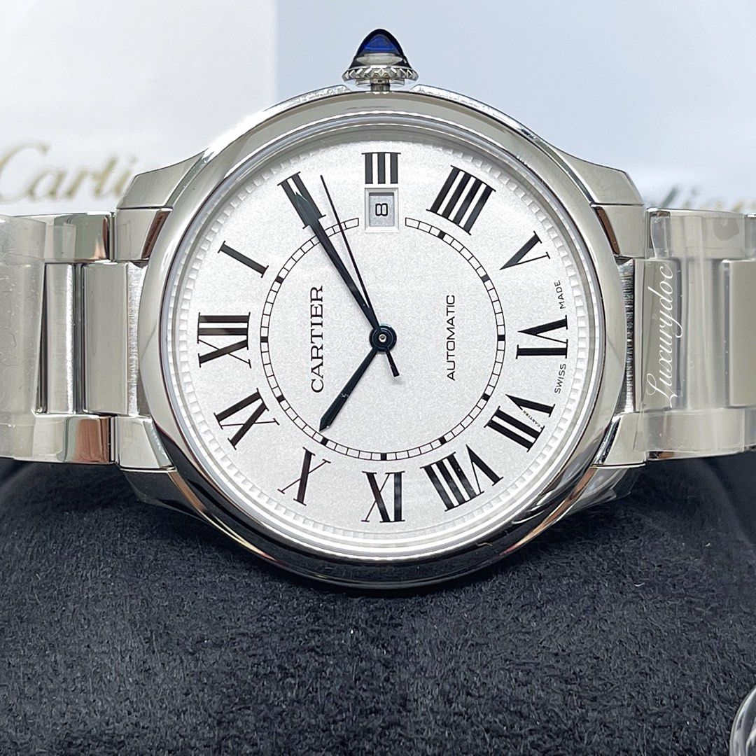 FS.BNIB CARTIER RONDE MUST DE CARTIER STEEL AUTOMATIC 40MM WATCH ...
