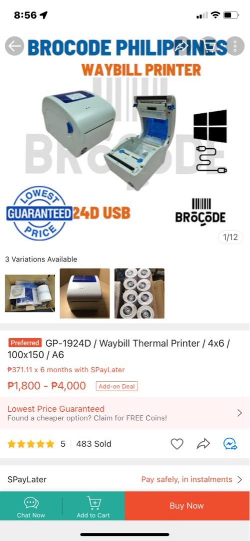 GP Thermal Printer for Waybill, Computers & Tech, Printers, Scanners ...