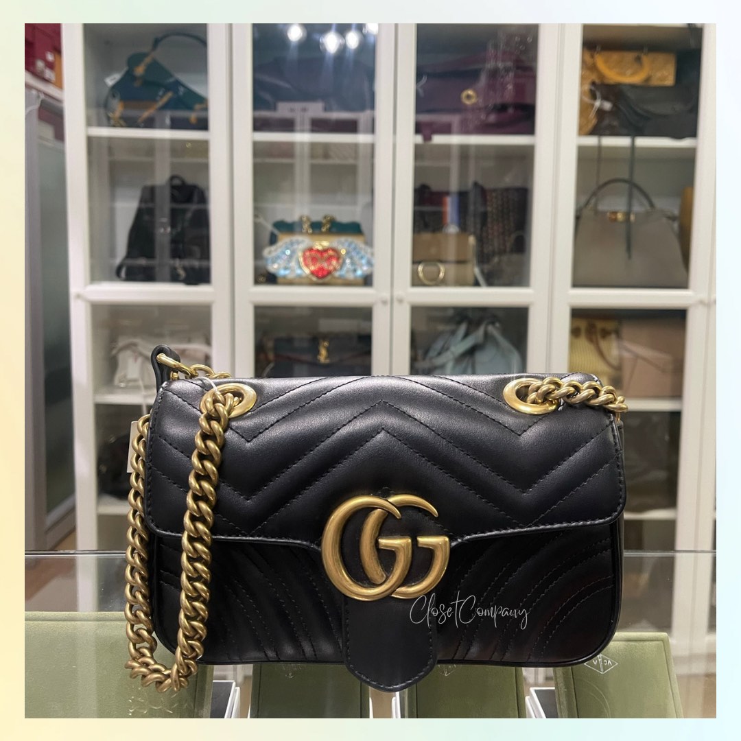 Gucci GG Marmont Flap Small Black Shoulder Bag on Carousell