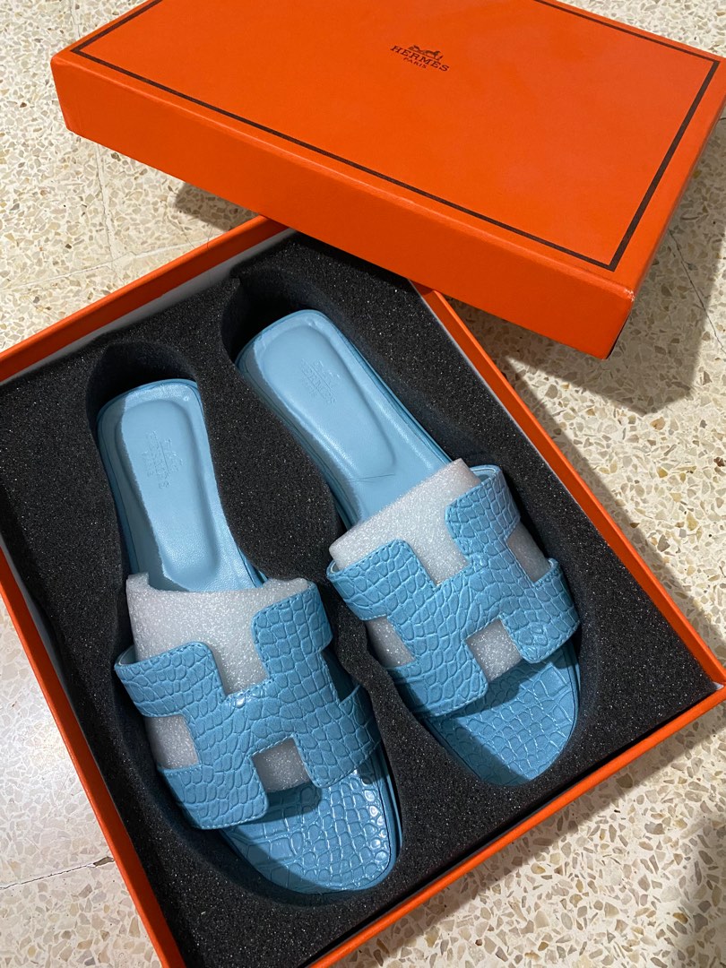 Hermes Sandals Size 39 - sendal hermes blue croco. Sendal hermes orans . Sandals hermes. Sendal ...