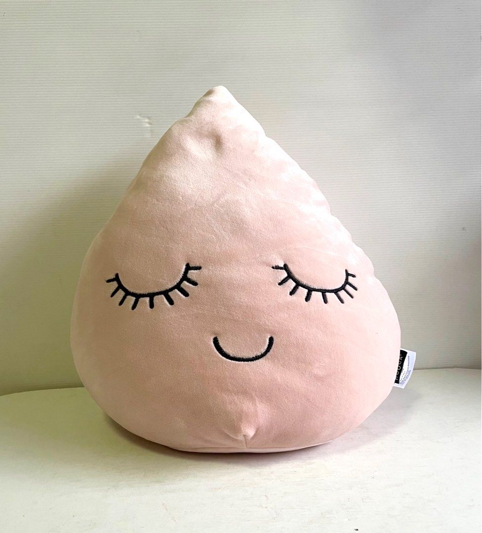 HOOGA Dew Soft Toy Teardrop Cushion Pillow 15” Pastel Pink Color ...