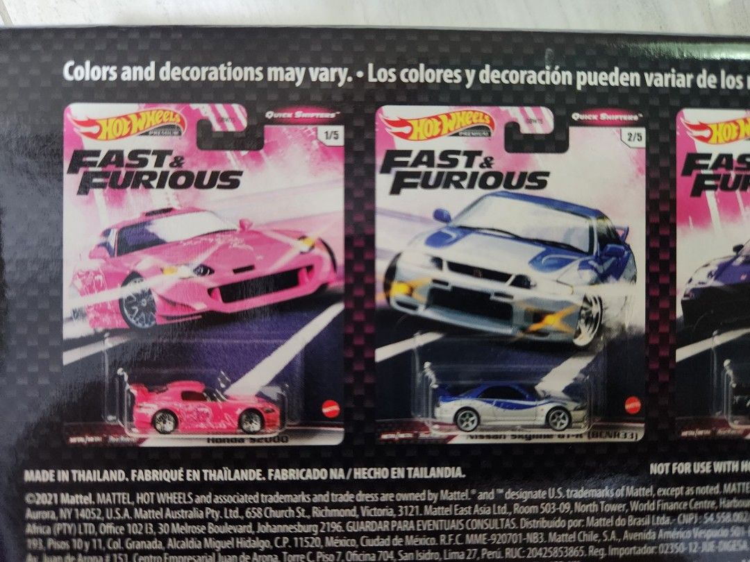 Hot Wheels Limited Edition 5- Car Premium Fast and Furious 2020 ...