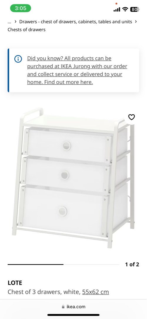 Ikea lote drawer, Furniture & Home Living, Furniture, Shelves, Cabinets ...