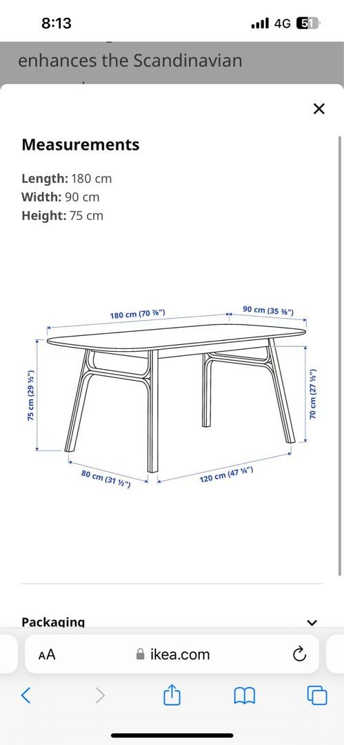 Ikea Voxlov Table, Furniture & Home Living, Furniture, Tables & Sets on ...