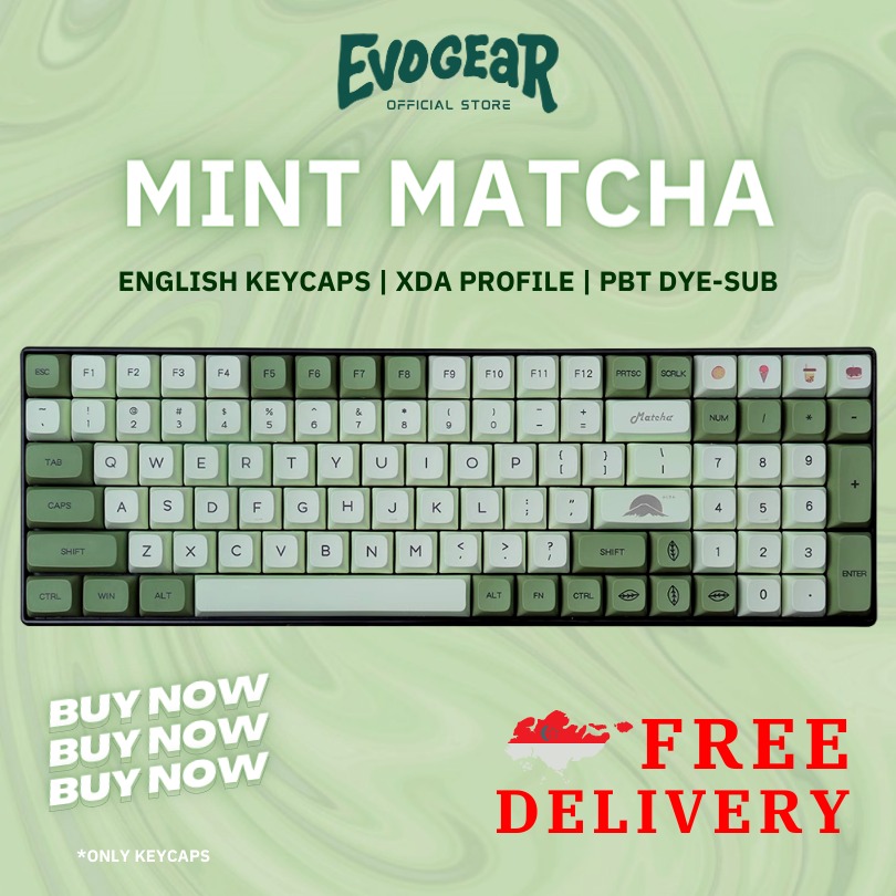 {SG LOCAL STOCK} Matcha Keycaps | English Keycaps | XDA Profile | 137 ...